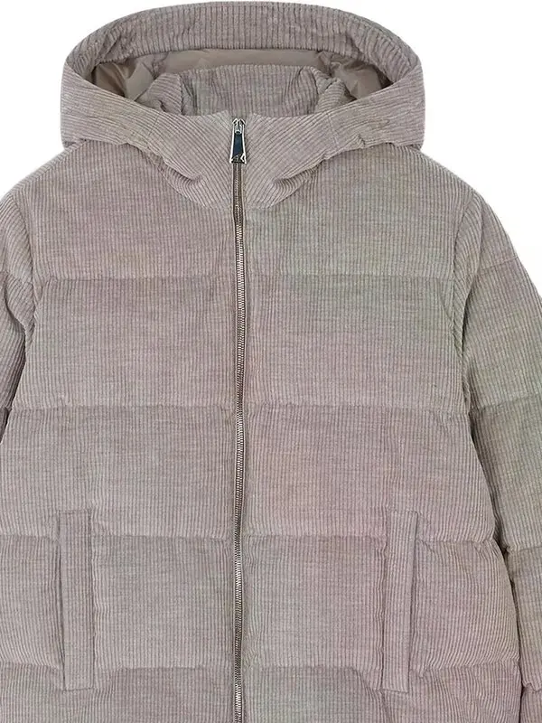 Paul & Shark Hooded Corduroy Puffer Jacket