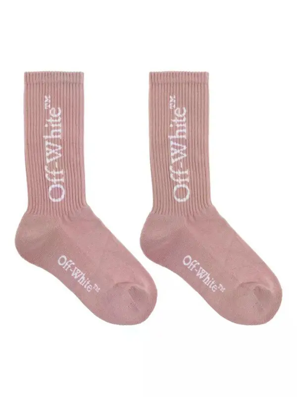 Off-White Logo Embellished Socks - Pink