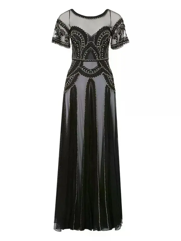 TEMPERLEY LONDON Camile Embroidered Pleated Gown