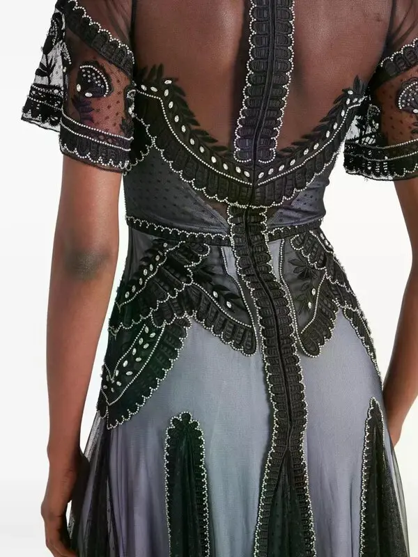 TEMPERLEY LONDON Camile Embroidered Pleated Gown