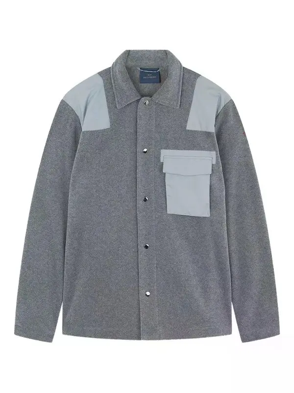 Paul & Shark Panelled Fleece Shirt - Grey