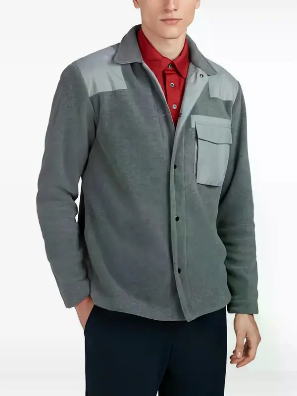 Paul & Shark Panelled Fleece Shirt - Grey
