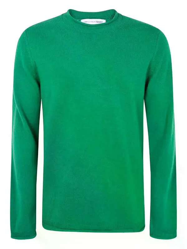 Comme Des Garçons Crew-neck Wool Sweater - Green