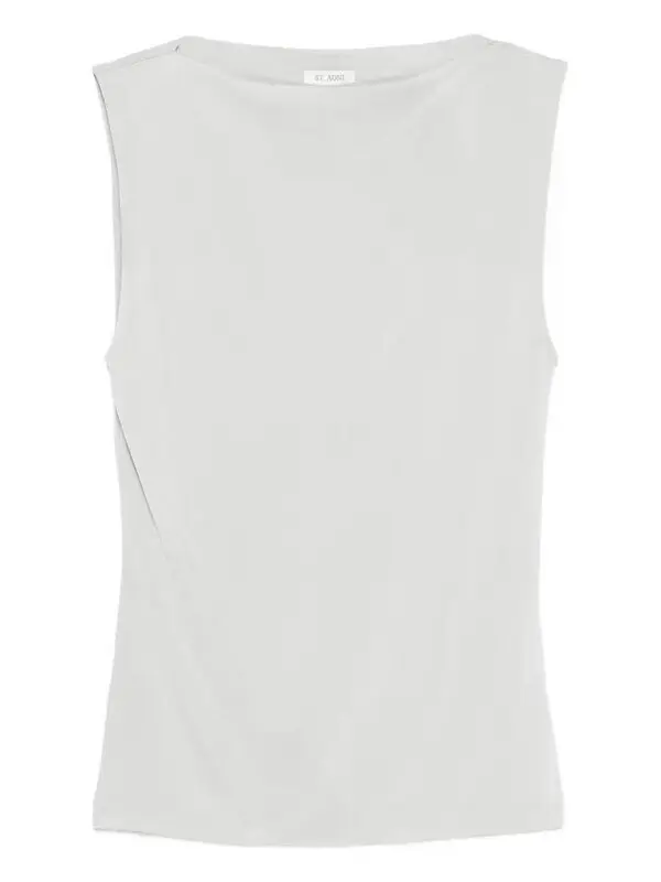 ST. AGNI Boat-neck Jersey Top - Grey