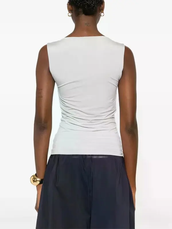 ST. AGNI Boat-neck Jersey Top - Grey