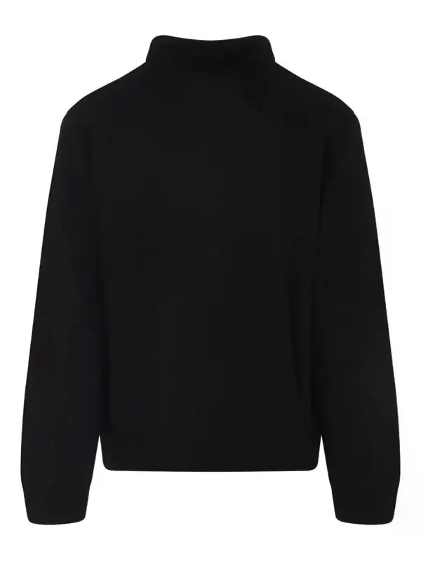 Carhartt Work In Progress Bainter Striped Polo-neck Cardigan - Black