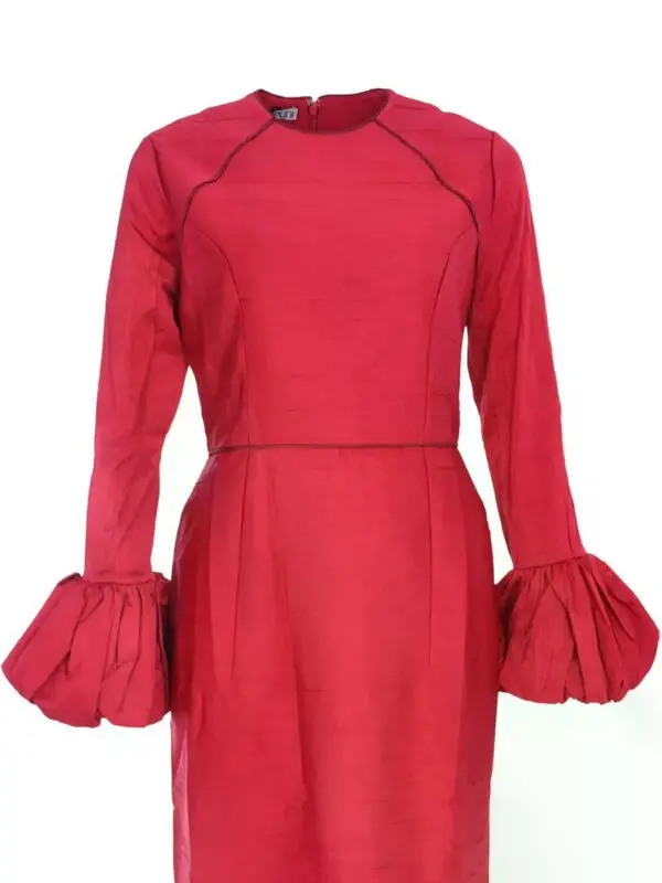 BARUNI Talia Ruffle-cuffs Maxi Dress - Red