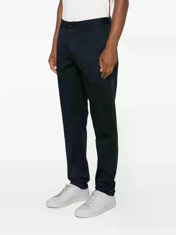 WHITE SAND Cotton-blend Straight-leg Trousers - Blue