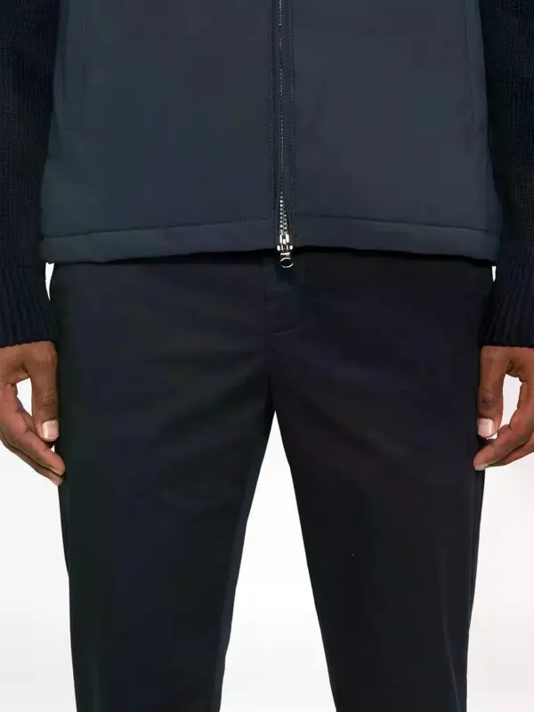 WHITE SAND Cotton-blend Straight-leg Trousers - Blue