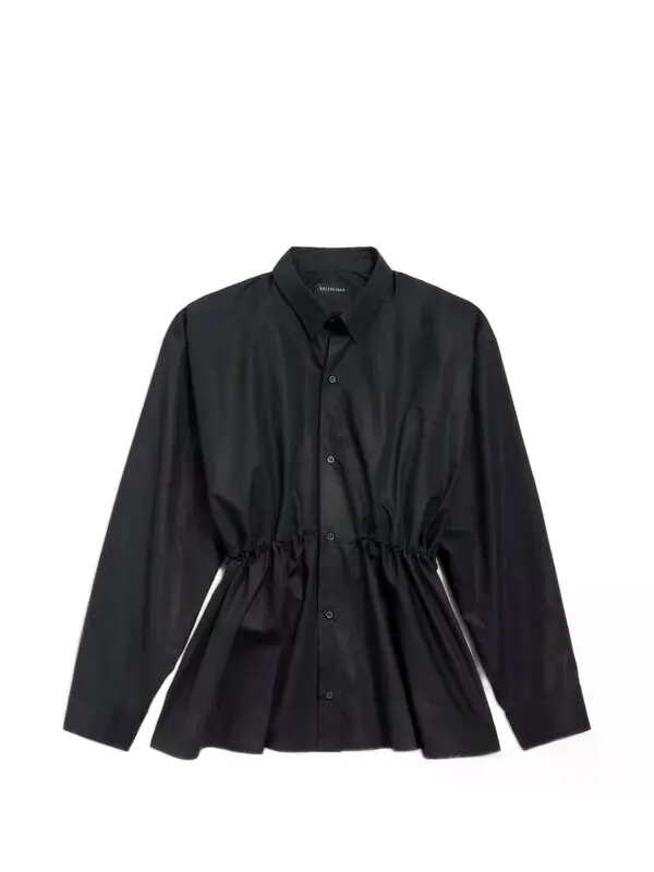 Balenciaga Cotton Shirt Mini Dress - Black