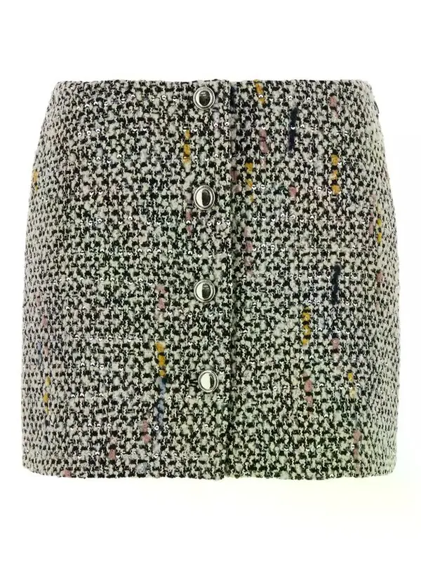 Alessandra Rich Tweed Sequinned Mini Skirt - Neutrals