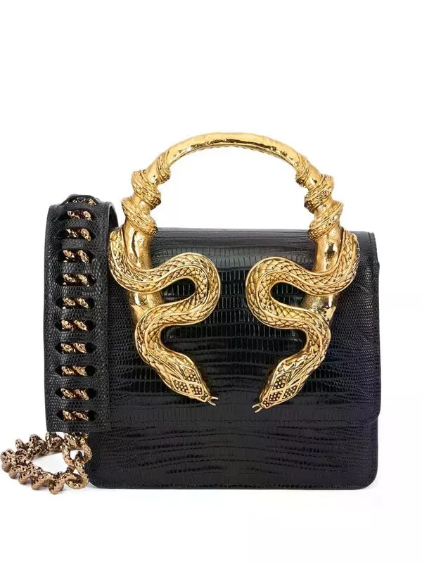 Roberto Cavalli Snake-embellished Chain Tote - Black