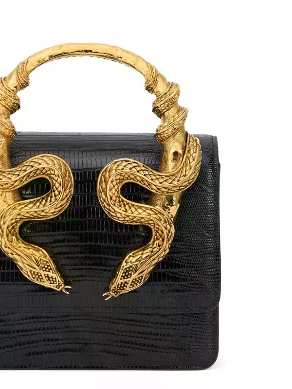 Roberto Cavalli Snake-embellished Chain Tote - Black