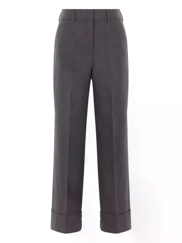 Incotex Cuffed Wool Trousers - Grey