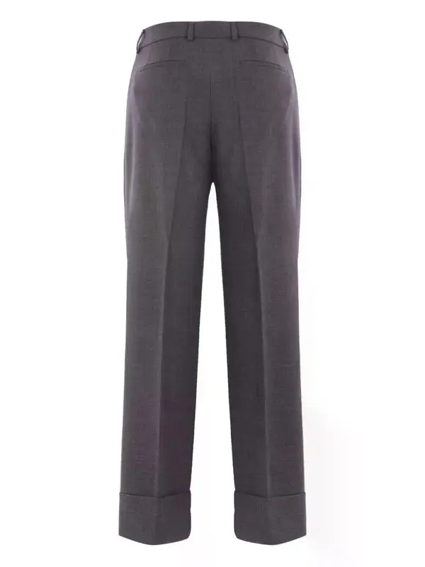 Incotex Cuffed Wool Trousers - Grey