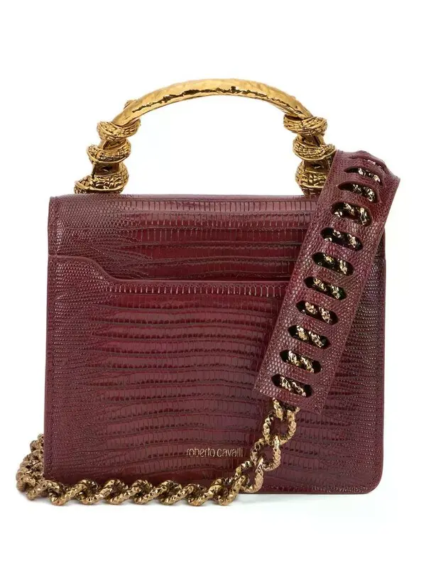 Roberto Cavalli Top-handle Shoulder Bag With Snake Embellishments - Red