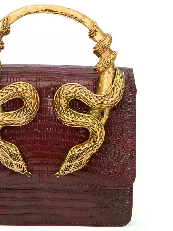 Roberto Cavalli Top-handle Shoulder Bag With Snake Embellishments - Red