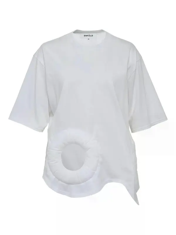 ENFOLD Padded-detail T-shirt