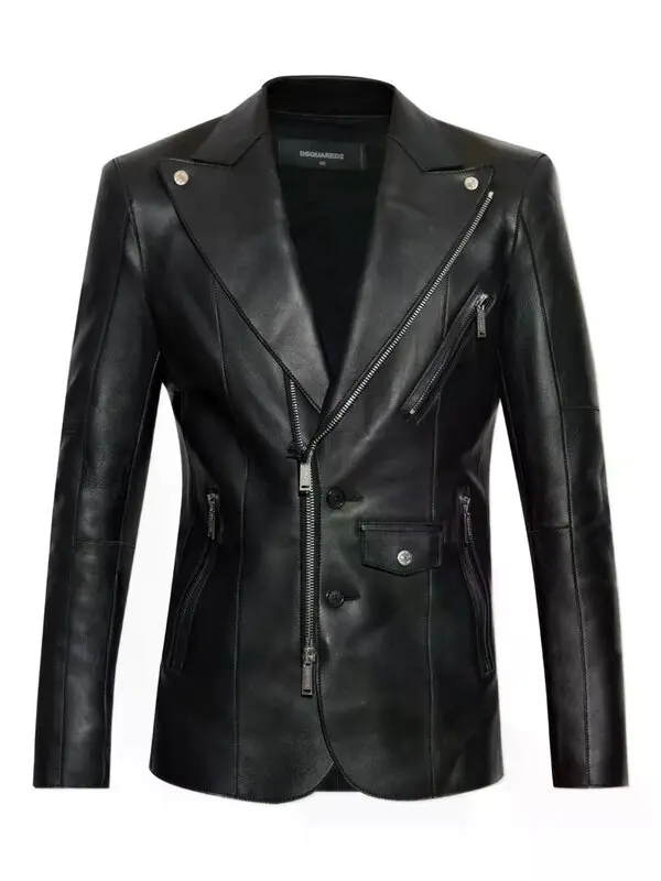 Dsquared2 Single-breasted Leather Blazer