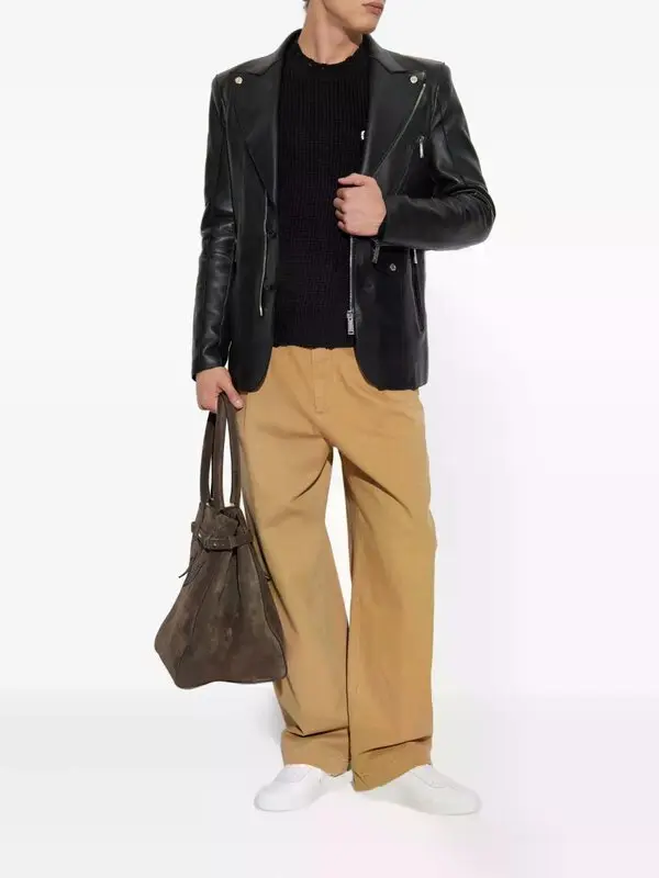 Dsquared2 Single-breasted Leather Blazer
