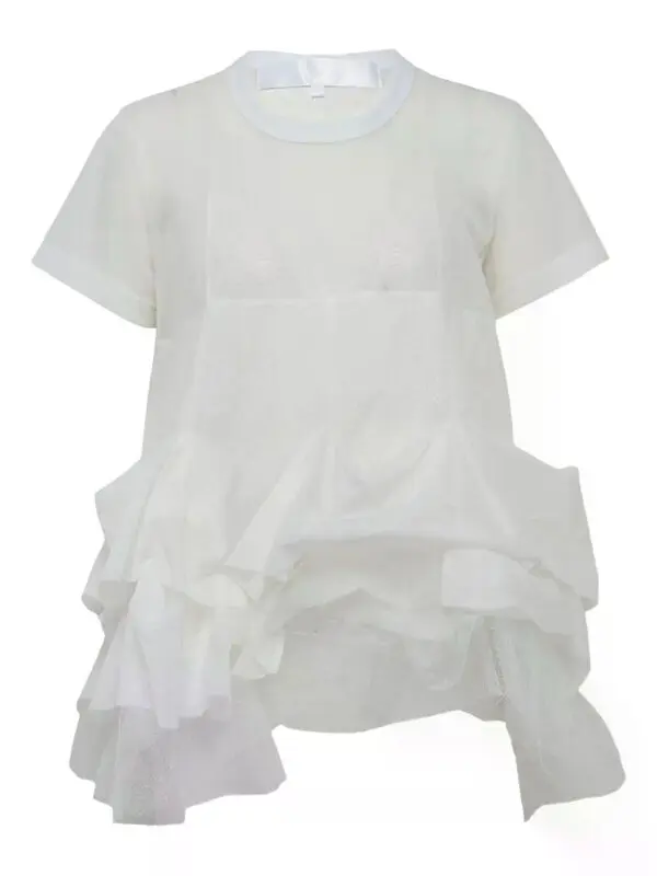 COMME DES GARÇONS TAO Tulle-paneled T-shirt