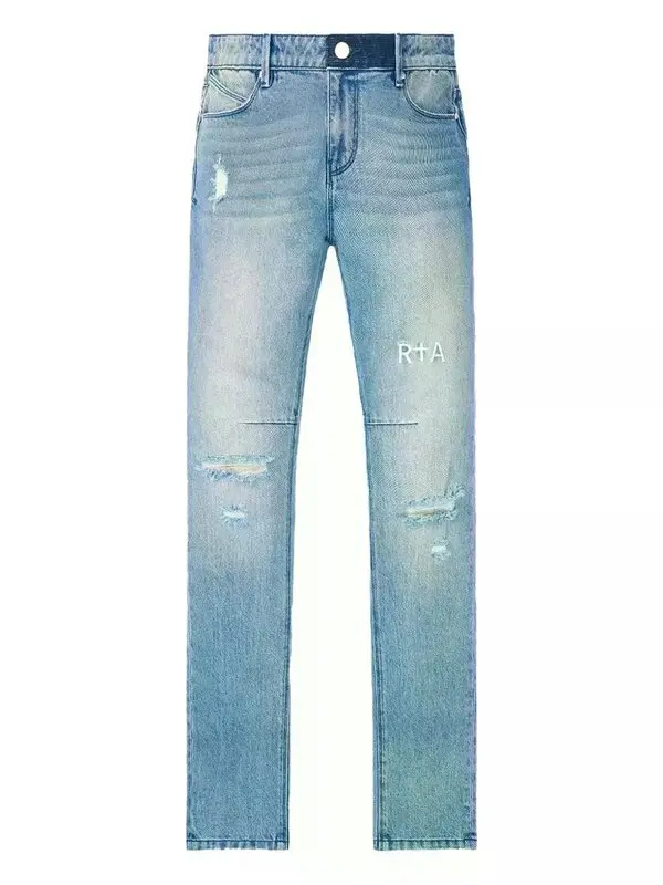 RtA Bryant Distressed Bootcut Jeans - Blue