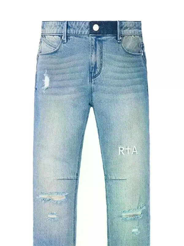RtA Bryant Distressed Bootcut Jeans - Blue