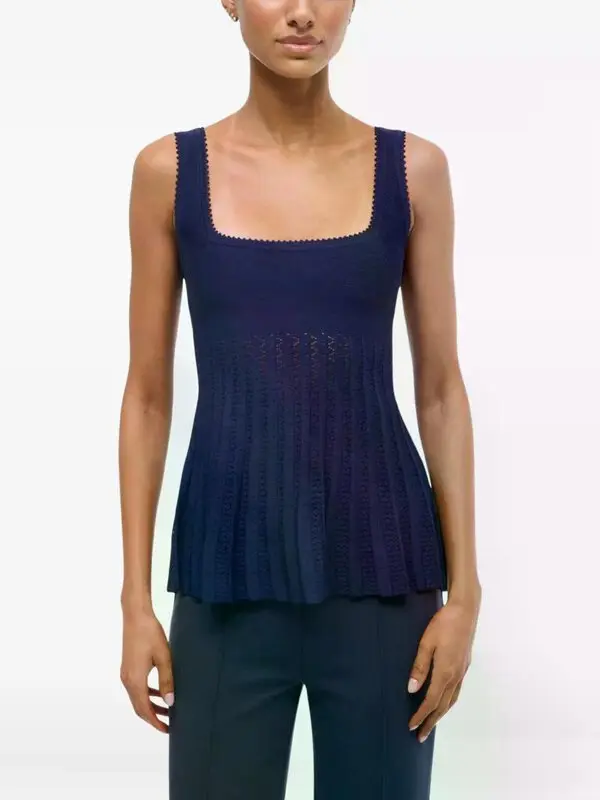 Staud Square-neck Pleated Top