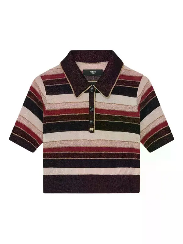 Amiri Striped Polo Top - Red