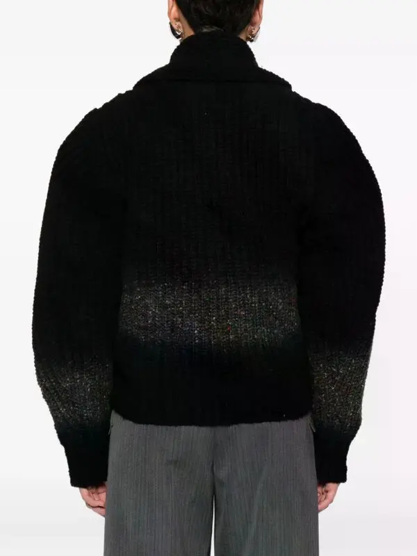Sacai Zip-front Speckled Cardigan