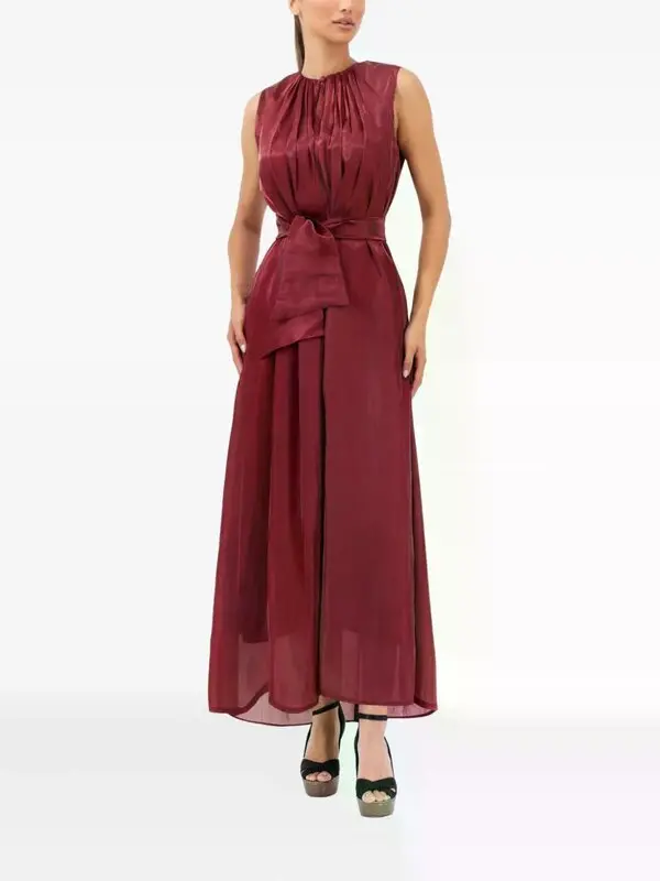 BARUNI Samarah Pleated Maxi Dress - Red