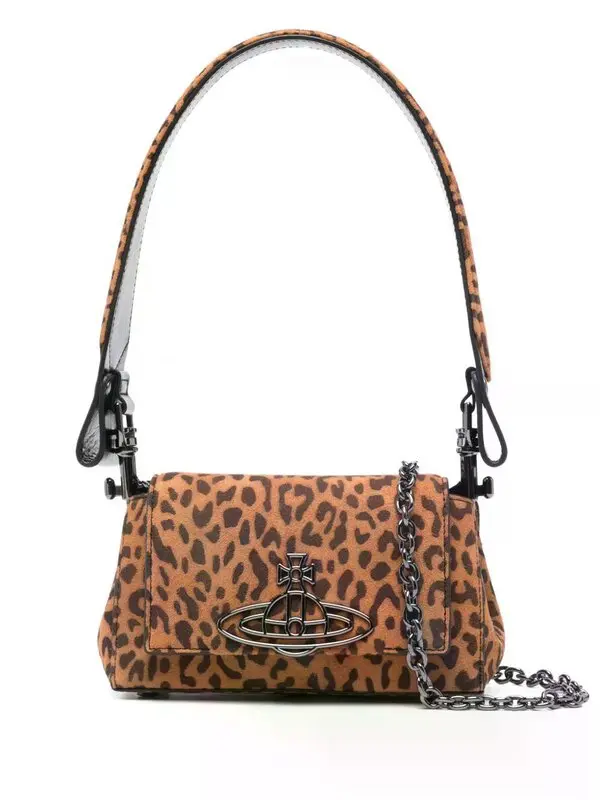 VIVIENNE WESTWOOD Linda Orb-embellished Leopard-print Tote