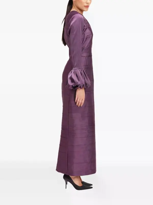 BARUNI Talia Ruffle-cuffs Maxi Dress - Purple