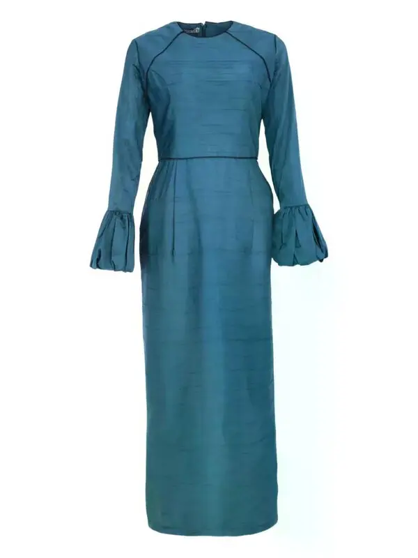 BARUNI Talia Ruffle-cuffs Maxi Dress - Blue