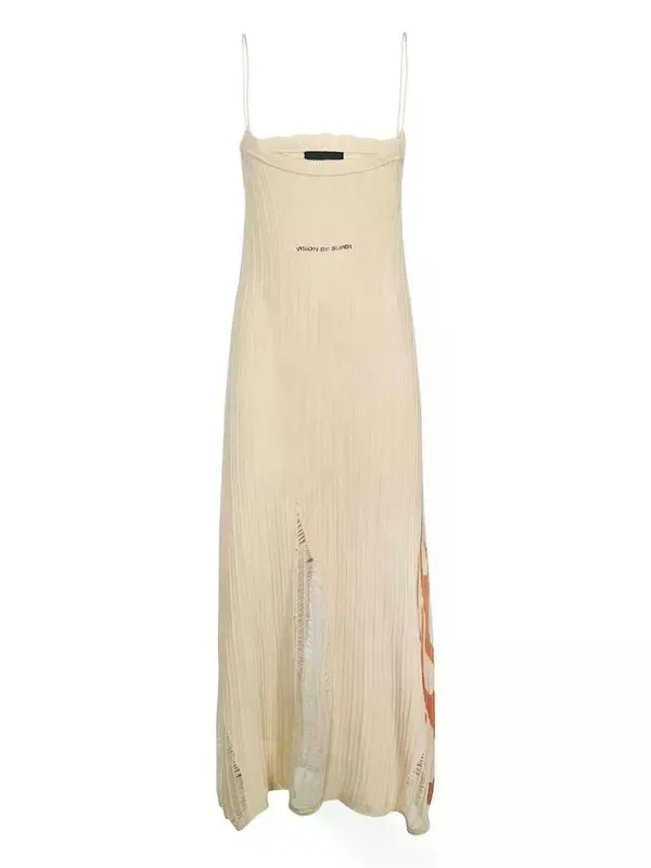 VISION OF SUPER Flame-print Midi Dress - Neutrals