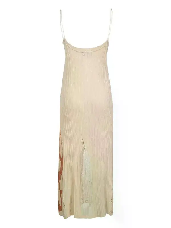 VISION OF SUPER Flame-print Midi Dress
