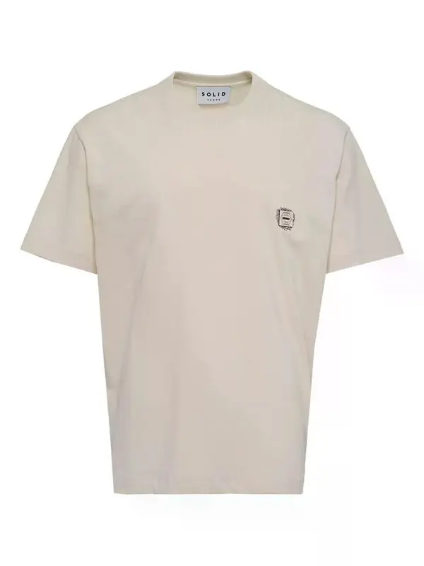 SOLID HOMME Logo-print T-shirt - Neutrals