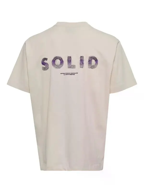 SOLID HOMME Logo-print T-shirt - Neutrals