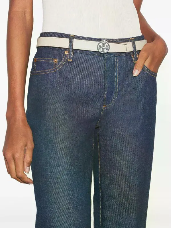 Tory Burch Miller Reversible Belt - White