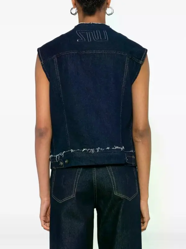 LUTZ HUELLE Embellished Denim Vest