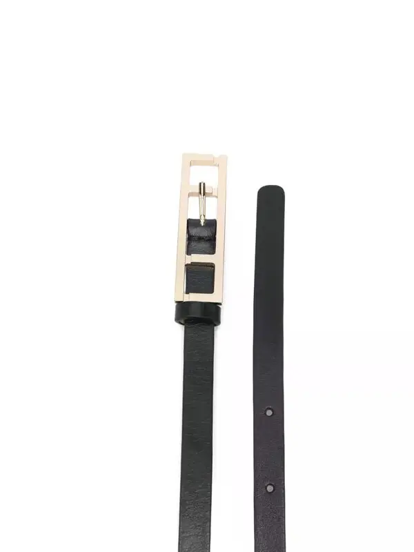 Fabiana Filippi Rectangle-buckle Leather Belt - Black