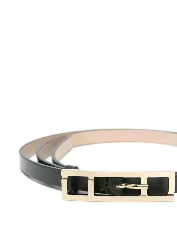 Fabiana Filippi Rectangle-buckle Leather Belt - Black
