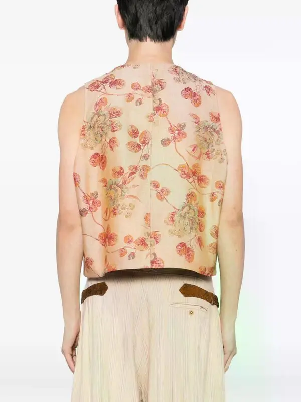 COMMUNS Floral-embroidered Gilet