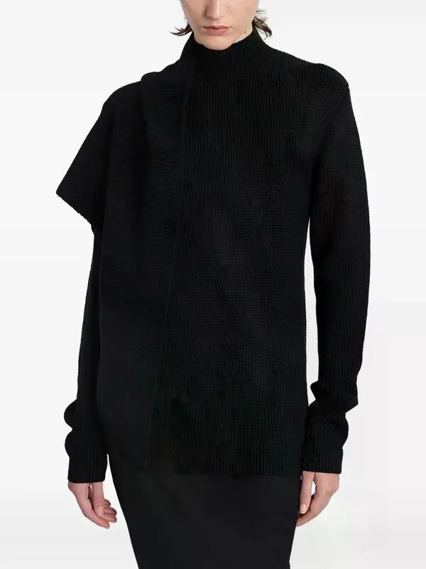 ENTIRE STUDIOS Ribbed Turtleneck Draped Sweater