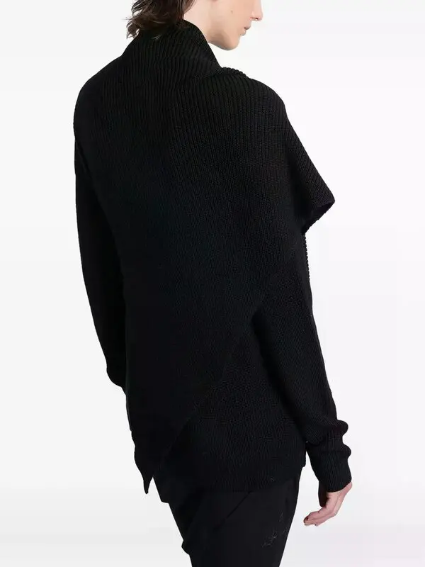 ENTIRE STUDIOS Ribbed Turtleneck Draped Sweater