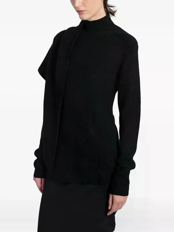 ENTIRE STUDIOS Ribbed Turtleneck Draped Sweater