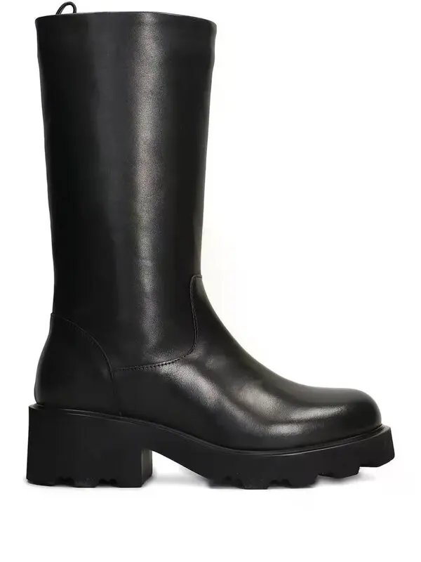 JULIE DEE Mid-calf Leather Boots