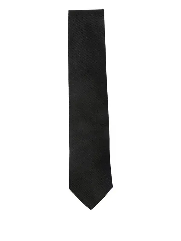 LANVIN Textured Silk Neck Tie - Black