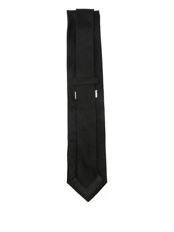LANVIN Textured Silk Neck Tie - Black
