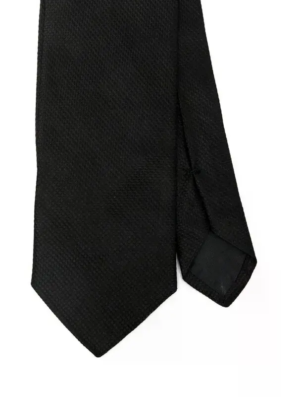 LANVIN Textured Silk Neck Tie - Black